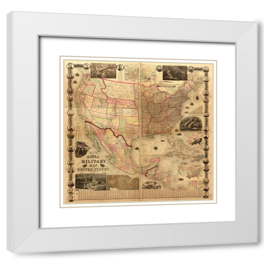 Naval Military Map of the United States 1862 by Vintage Maps – frametowall