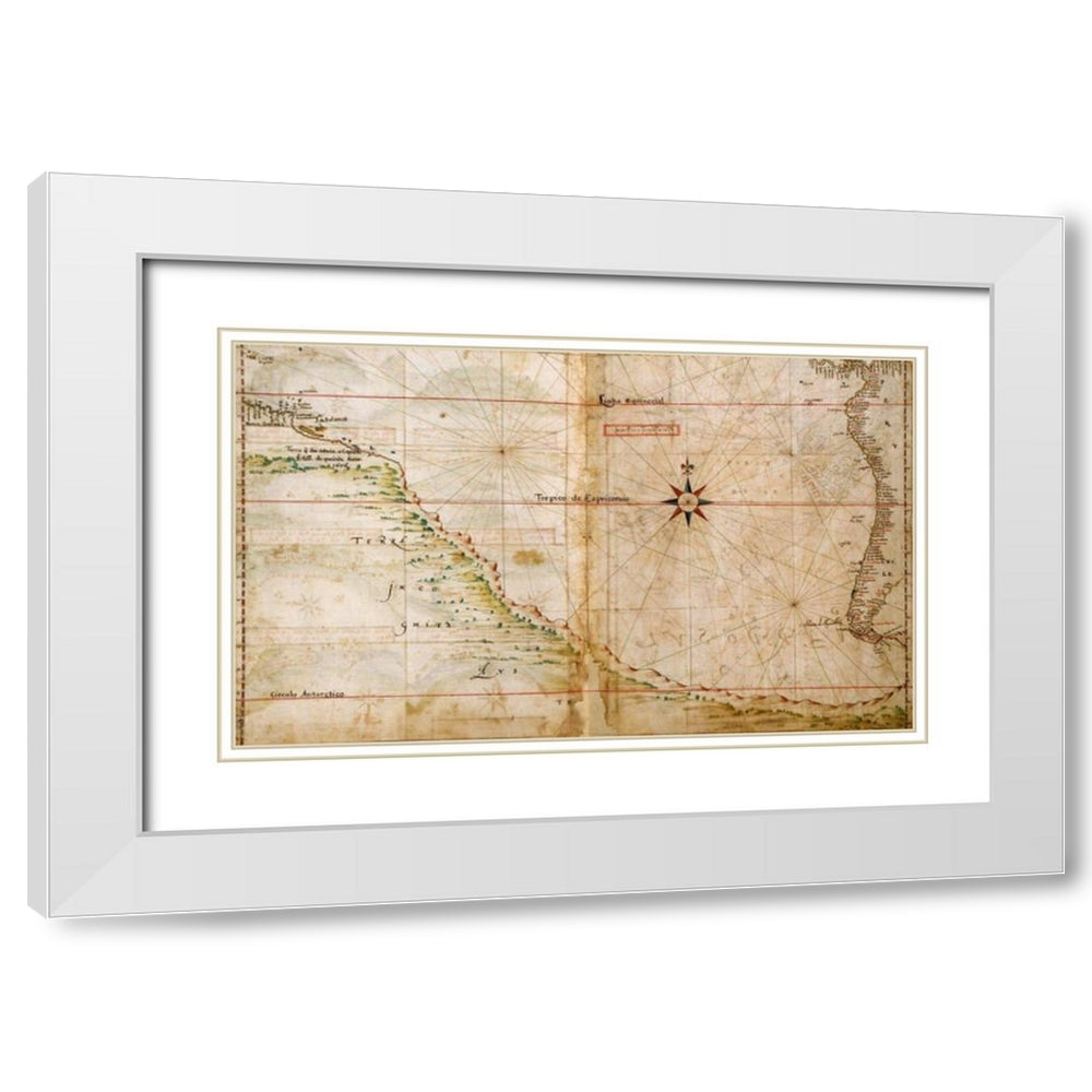 Portuguese map of the South Pacific 1630 by Vintage Maps – frametowall