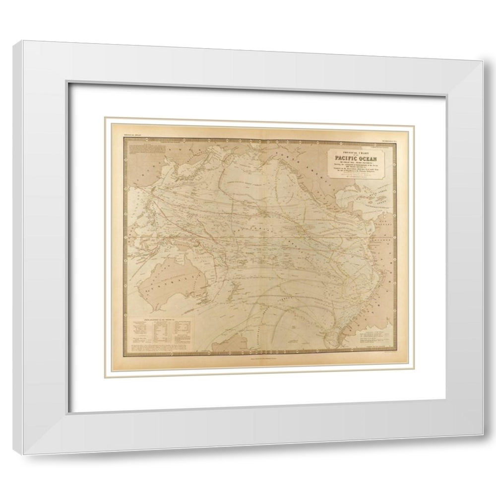 Physical Chart of the Pacific Ocean by Vintage Maps – frametowall