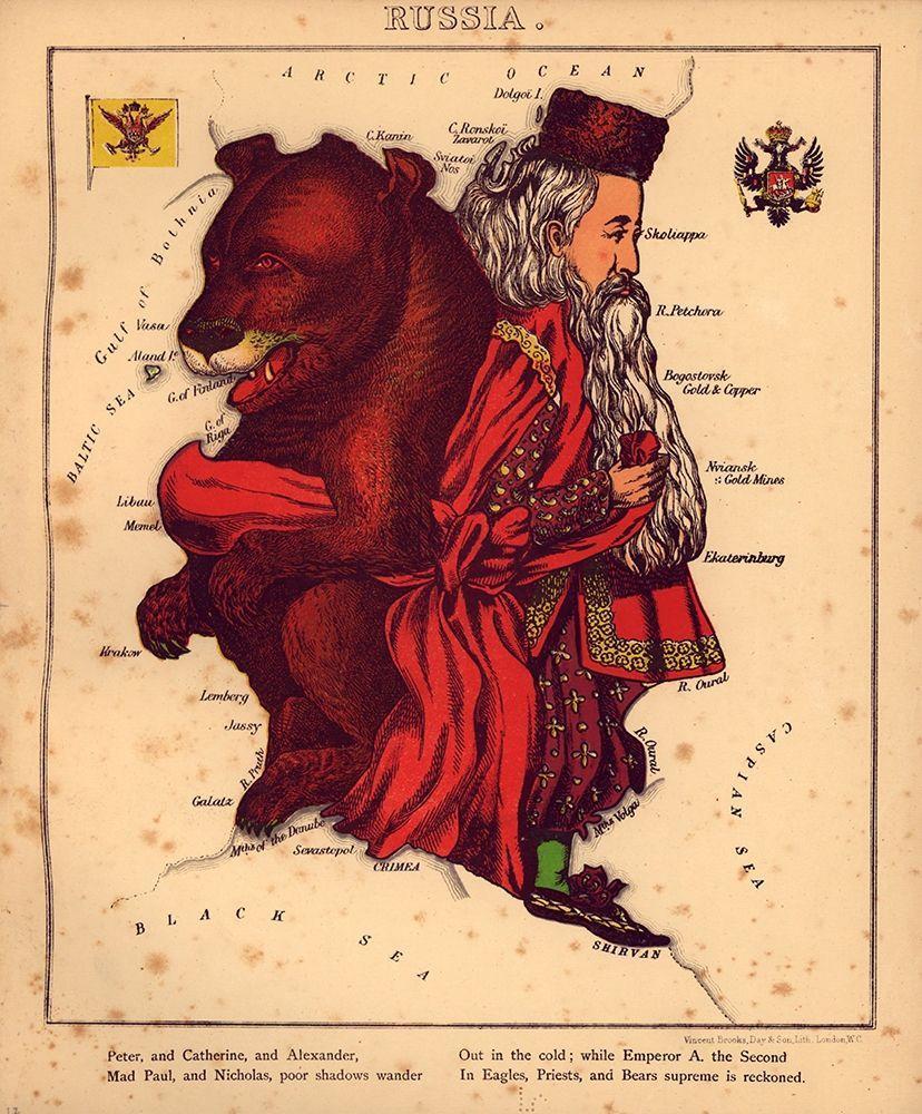 Anthropomorphic Map of Russia by Vintage Maps – frametowall