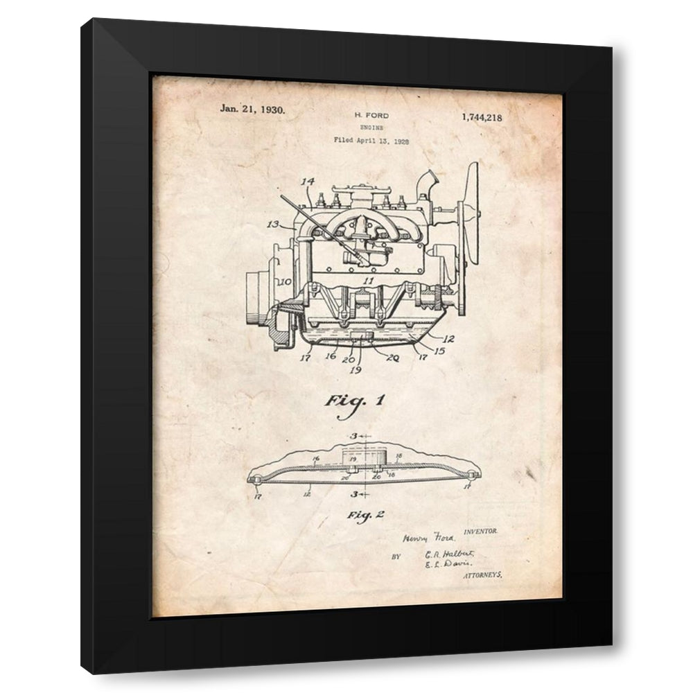 PP220-Vintage Parchment Model A Ford Pickup Truck Engine Poster by ...