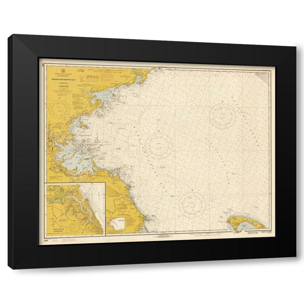 Nautical Chart - Massachusetts Bay ca. 1970 - Sepia Tinted by NOAA ...