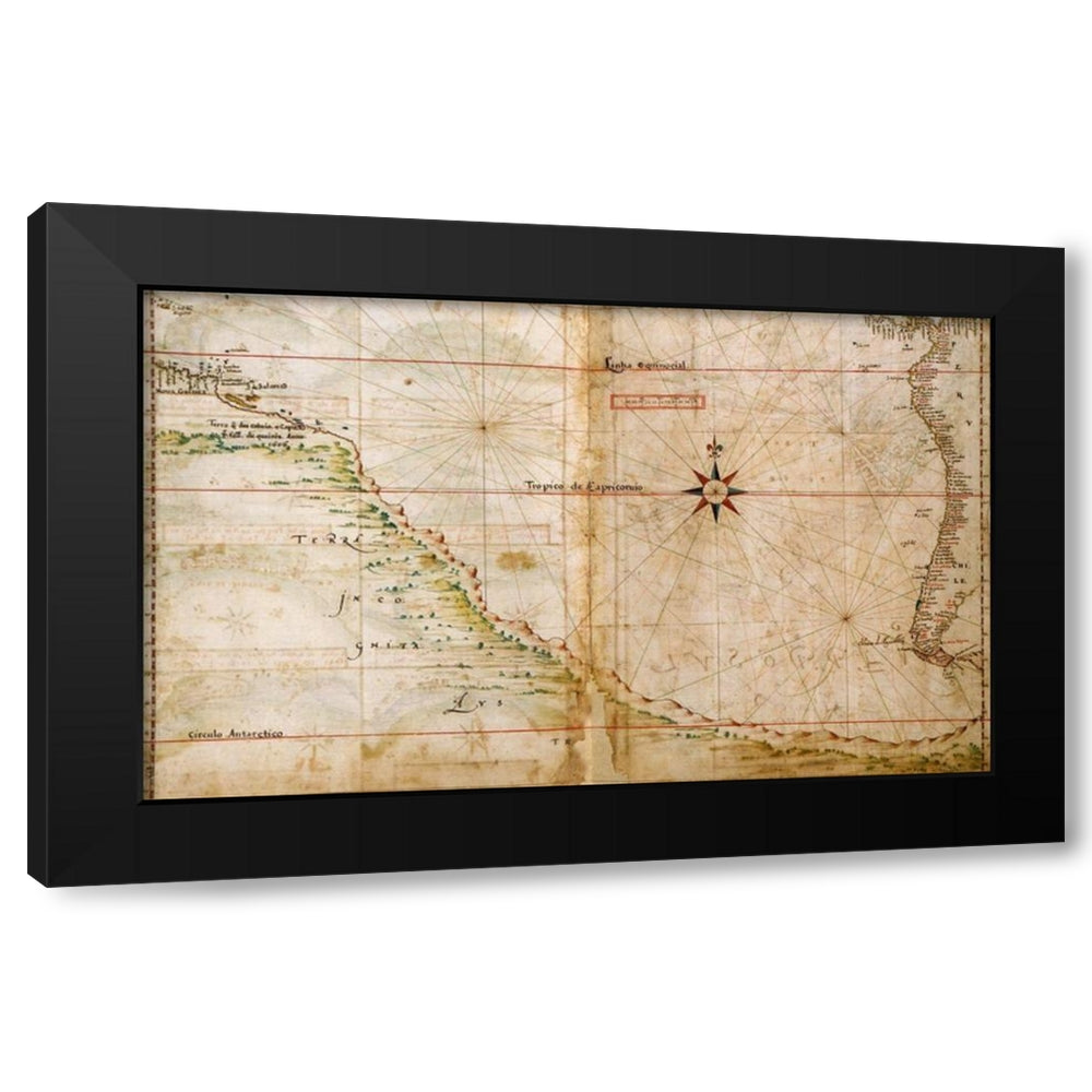 Portuguese map of the South Pacific 1630 by Vintage Maps – frametowall
