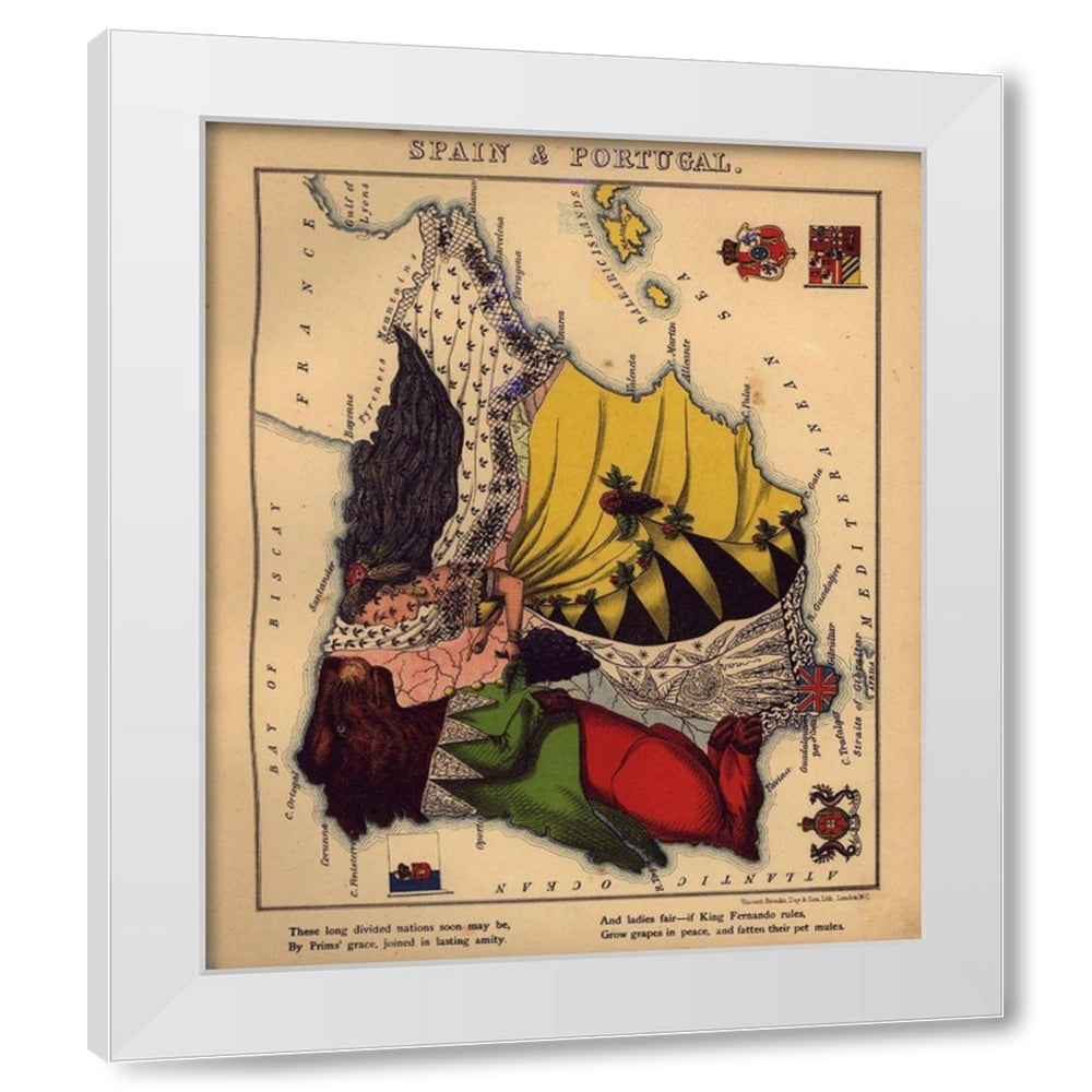 Anthropomorphic Map of Spain and Portugal by Vintage Maps – frametowall