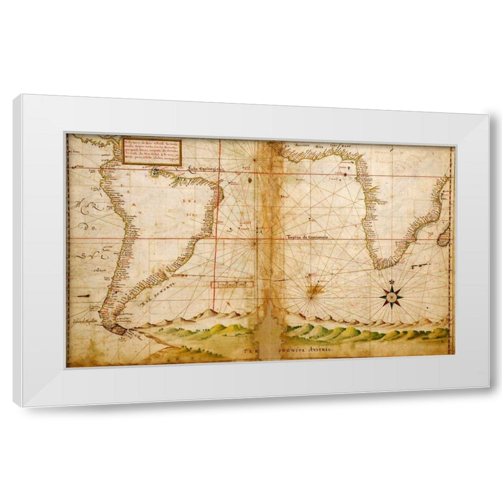 Portuguese Navigational Map of the South Atlantic 1630 by Vintage Maps ...