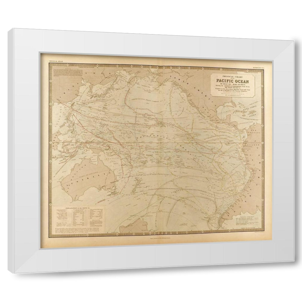Physical Chart of the Pacific Ocean by Vintage Maps – frametowall